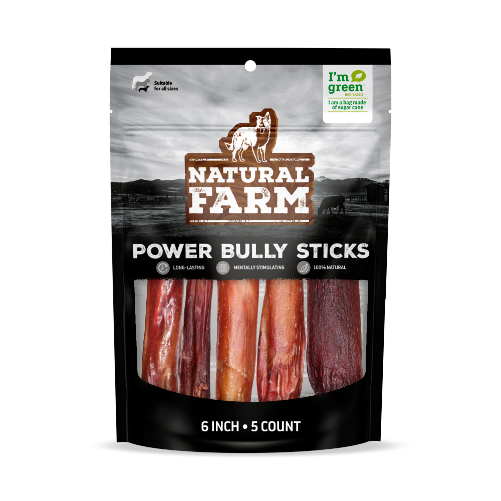 Natural Farm Power Bully Stick Regular Dog Treats | Top dogs on price ...