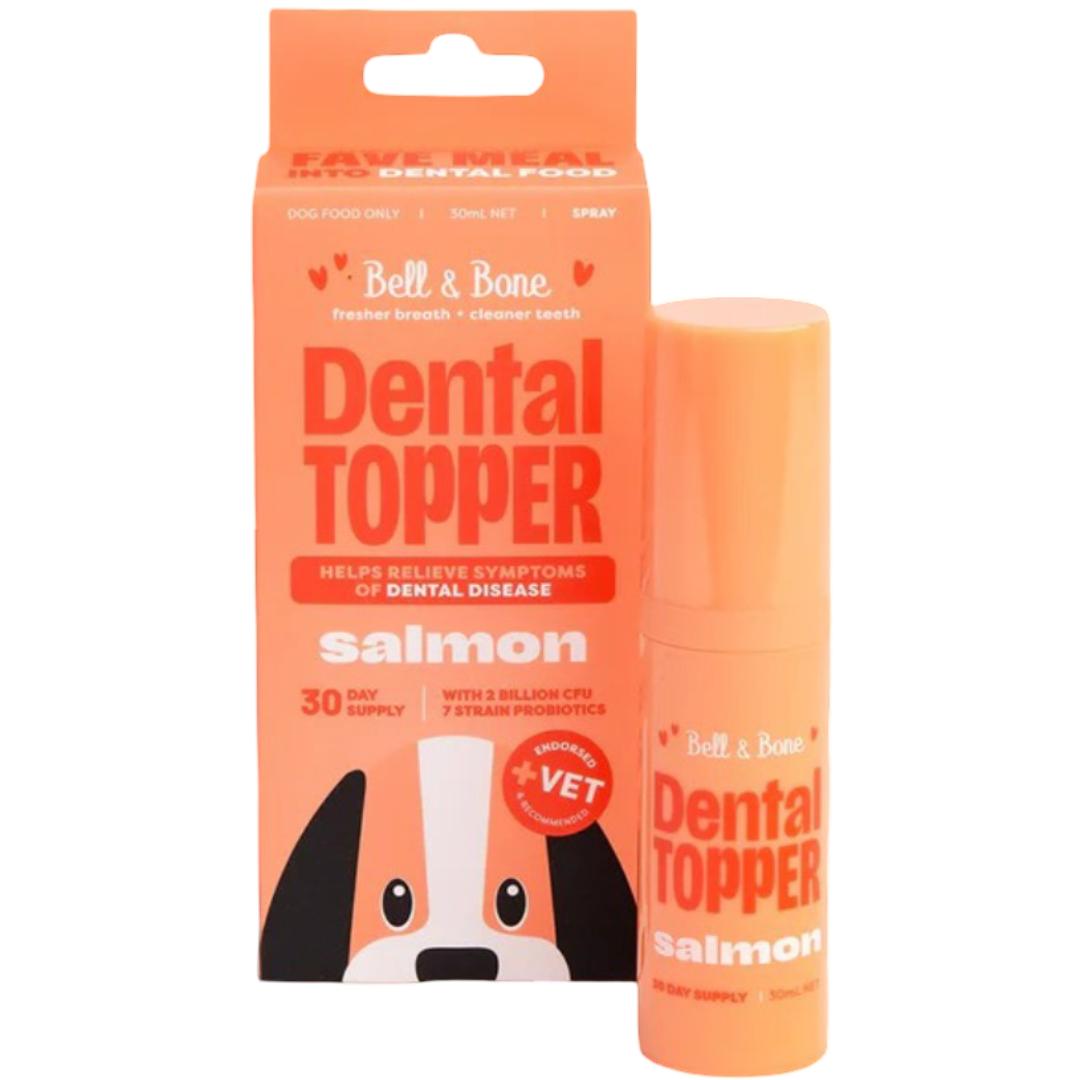 Bell and Bone Tribiotics Dental Topper Spray For Dogs Salmon | Top dogs ...