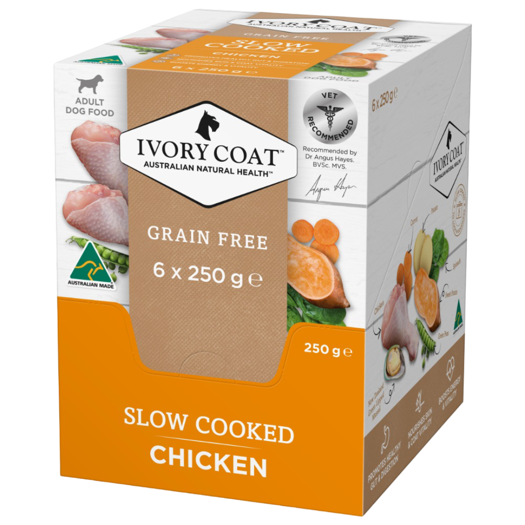 Ivory Coat Slow Cooked Chicken Grain Free Adult Frozen Dog Food | Top ...