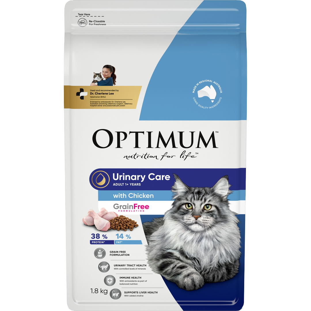 Optimum Urinary Care with Chicken Adult Dry Cat Food | Top dogs on ...