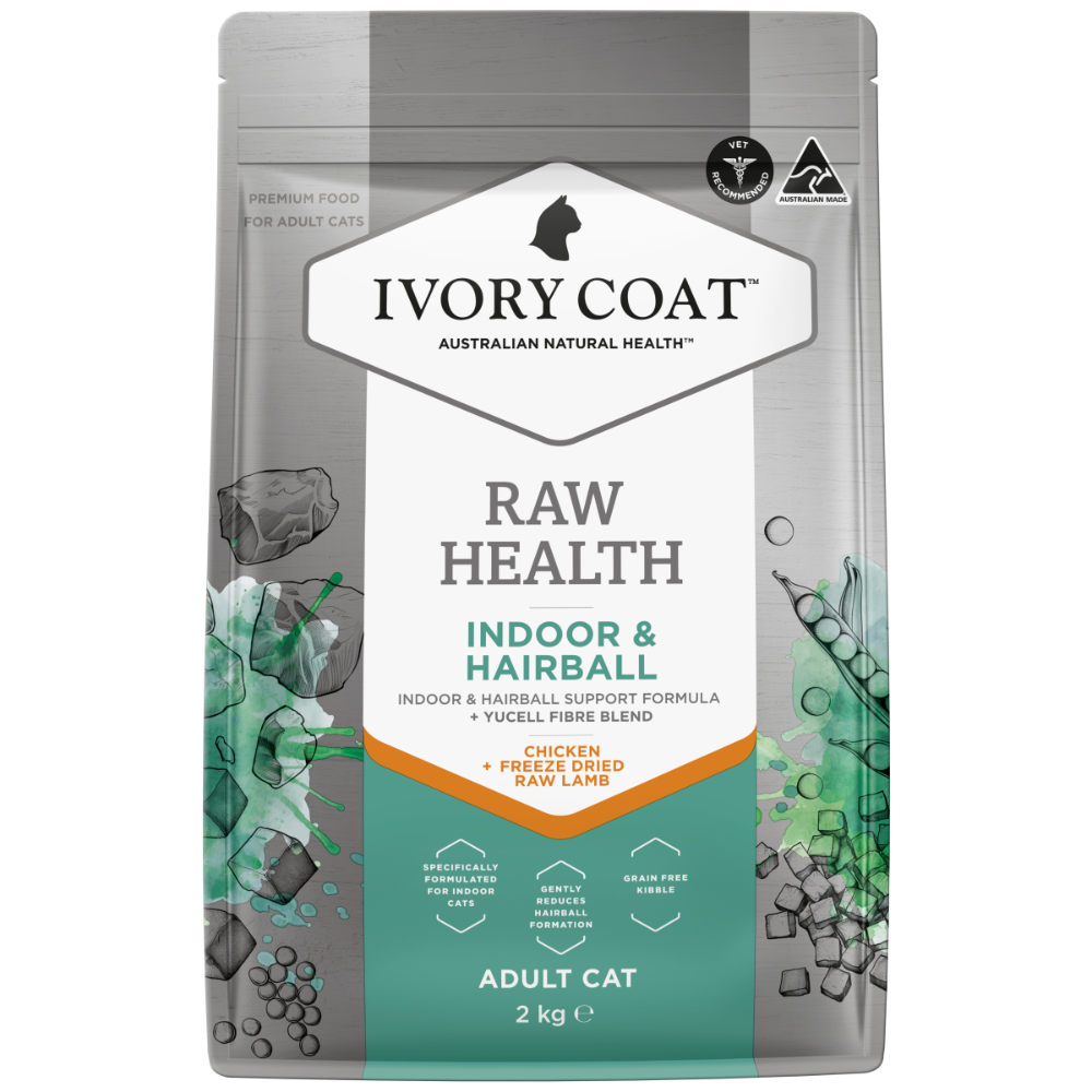 Ivory Coat Raw Health Indoor & Hairball Adult Dry Cat Food | Top dogs ...