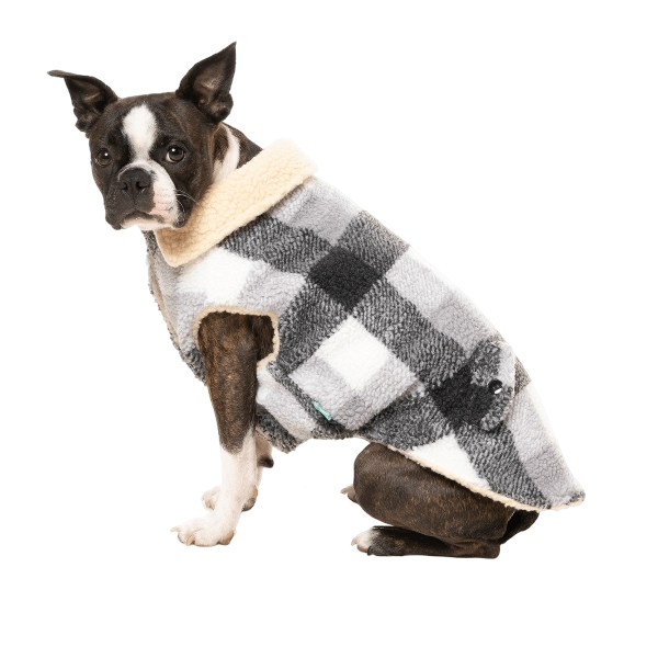 FuzzYard The Lumberjack Fleecy Dog Jacket in Grey | Top dogs on price ...