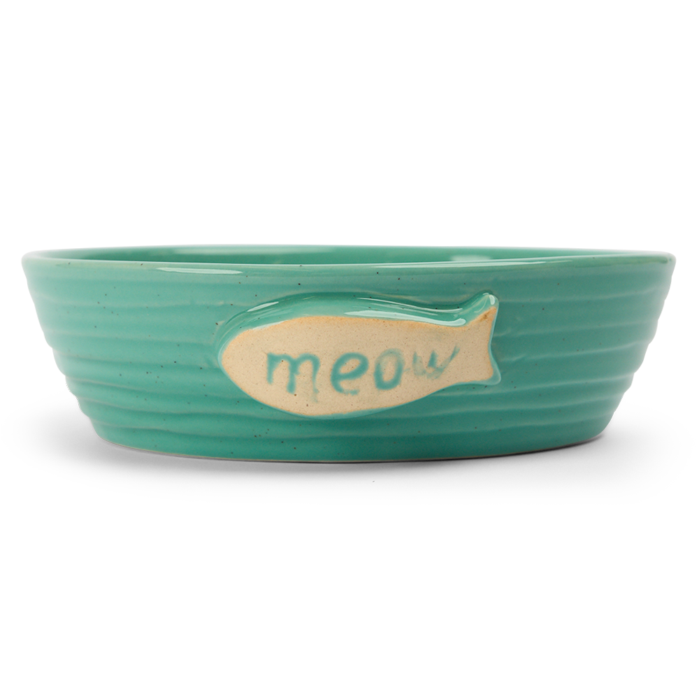 Cattitude Ceramic Bowl Fish Aqua Cat Feeding | Top dogs on price | Pet ...