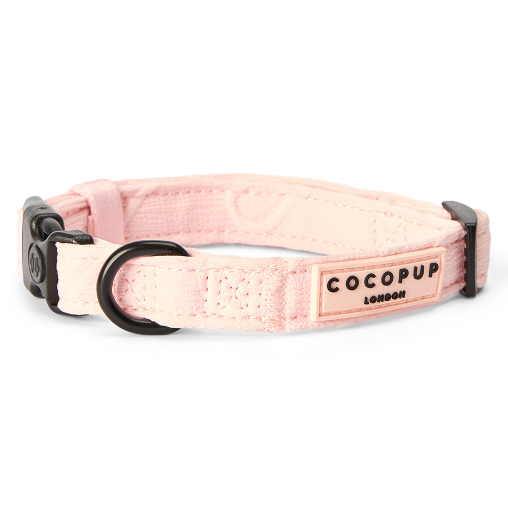 Cocopup London Embossed Dog Collar in Baby Pink Heart | Top dogs on ...