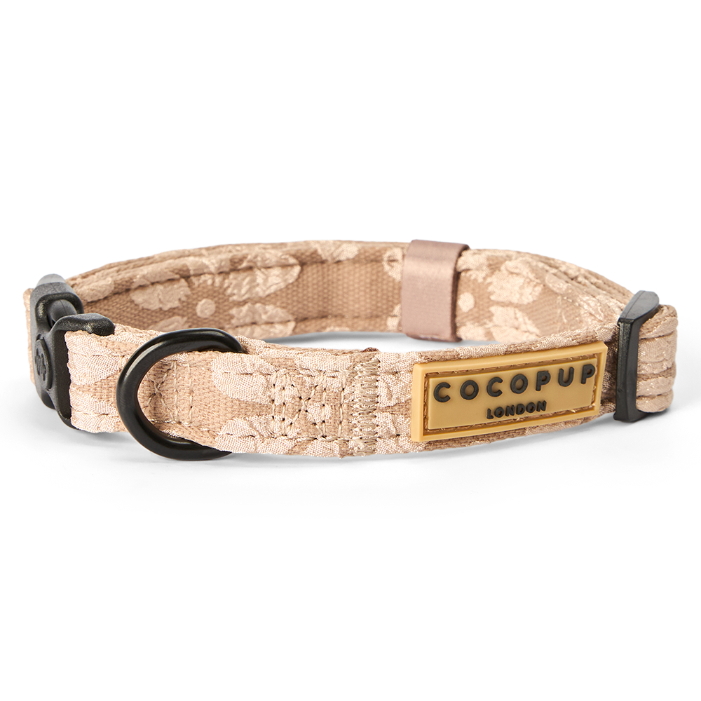 Cocopup London Luxe Dog Collar in Velvet Mocha Flower | Top dogs on ...