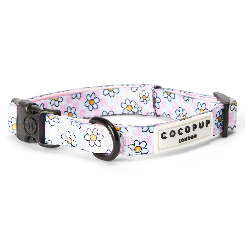 Cocopup London Classic Dog Collar in Daisy Gingham Pink | Top dogs on ...