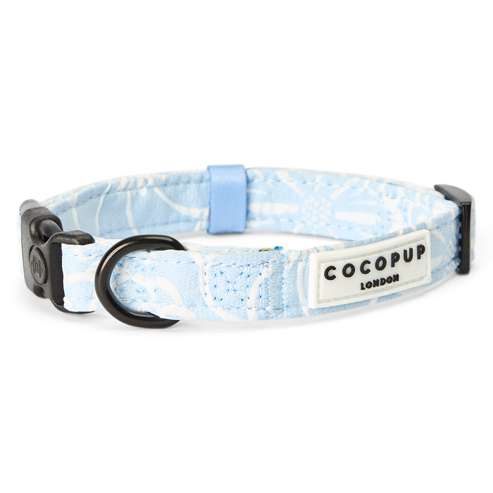 Cocopup London Embossed Dog Collar in Baby Blue Flower | Top dogs on ...