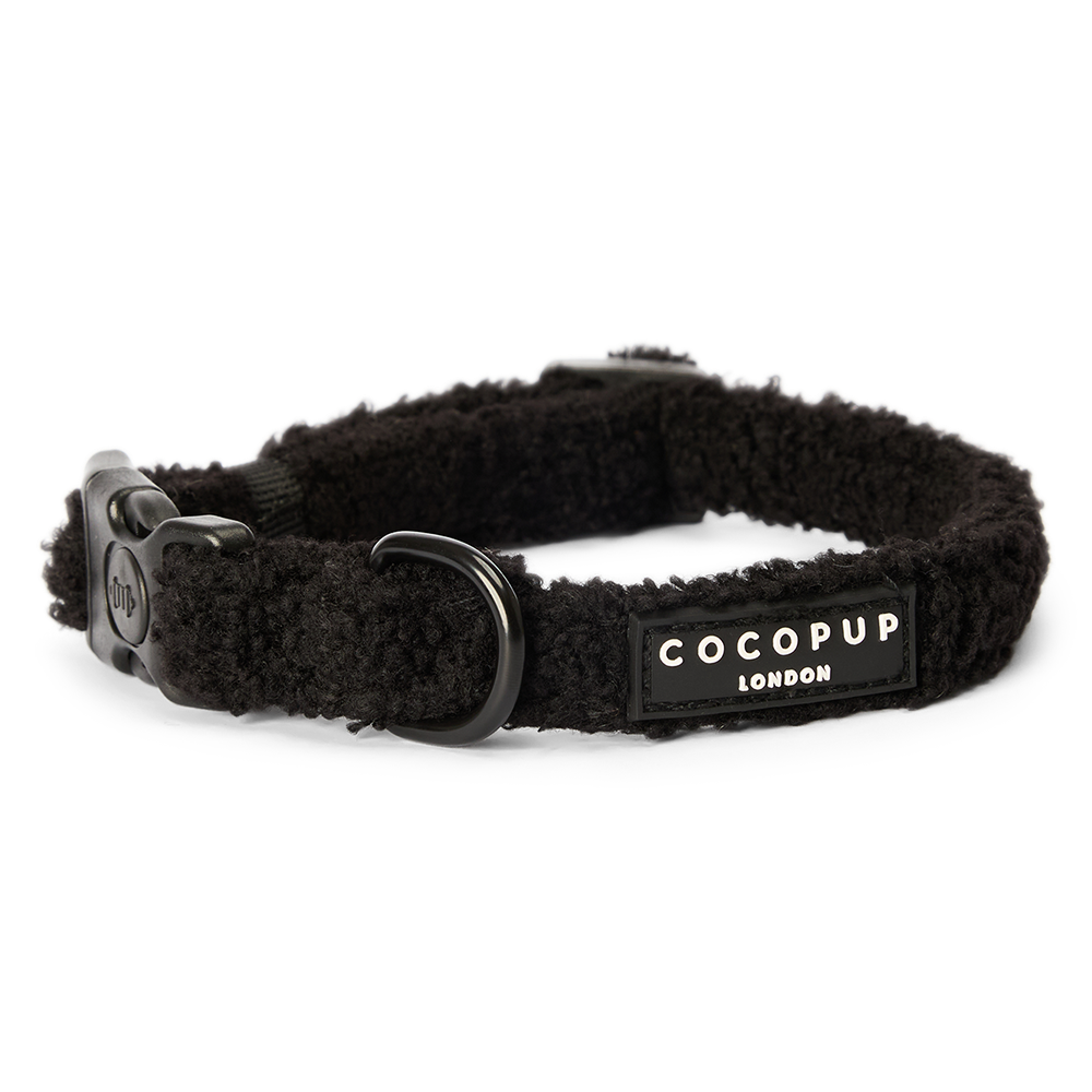 Cocopup London Teddy Dog Collar in Baloo Boucle Black | Top dogs on ...