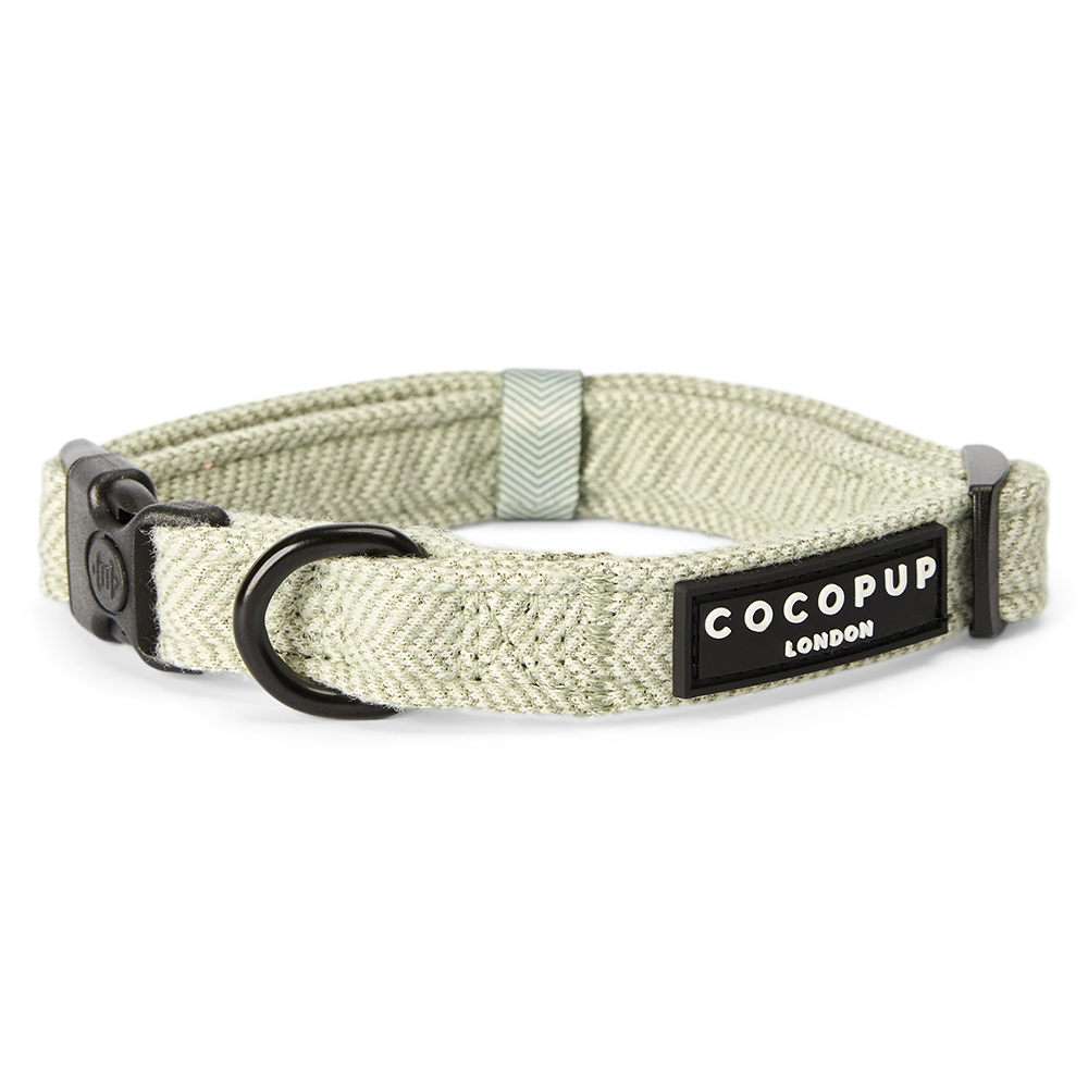 Cocopup London Classic Dog Collar in Sage Tweed | Top dogs on price ...