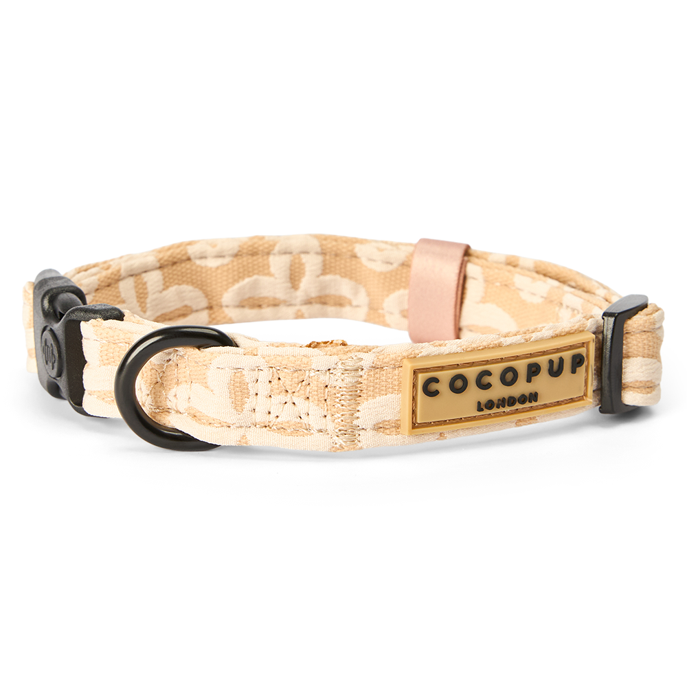 Cocopup London Luxe Dog Collar in Vanilla Flower Beige | Top dogs on ...