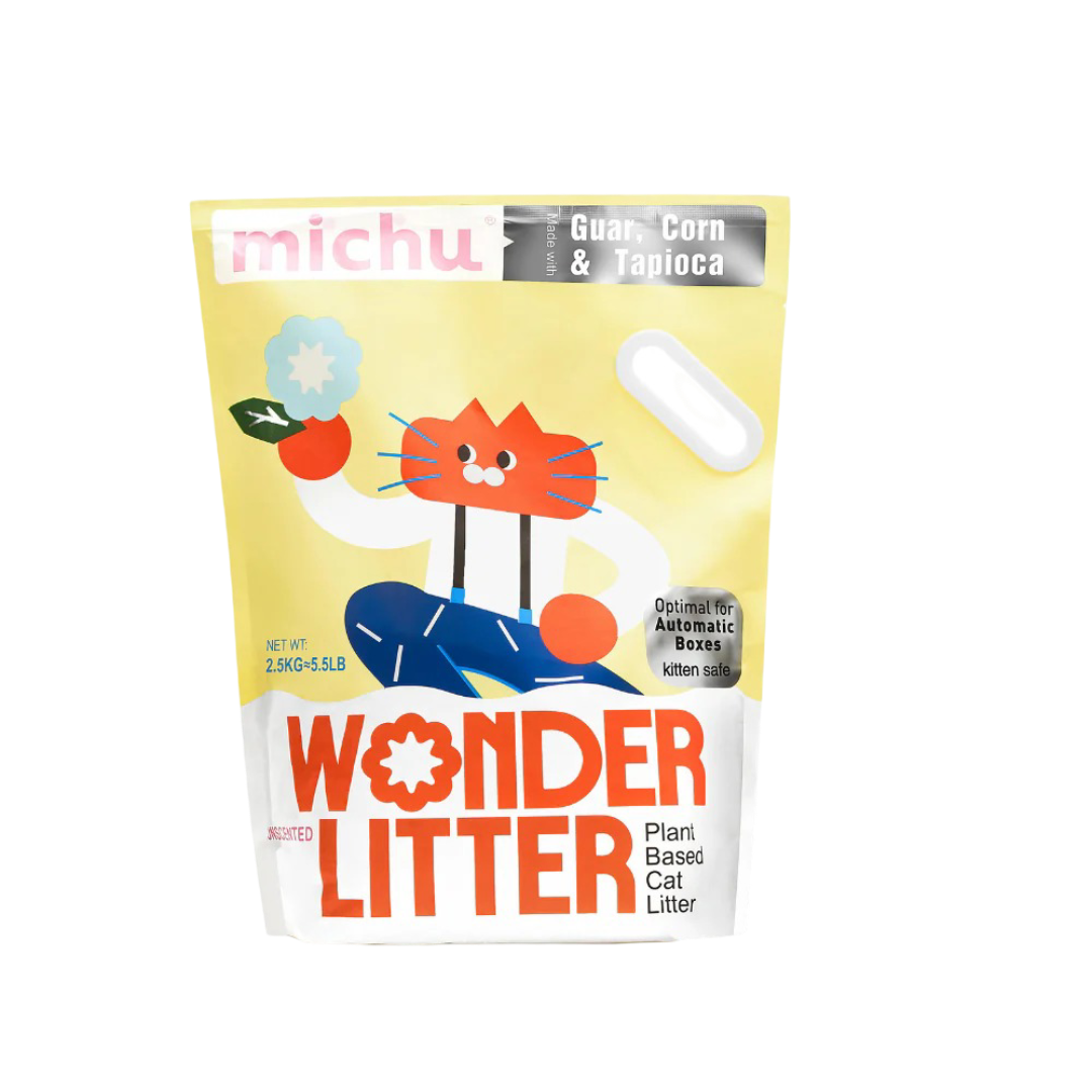Michu Wonder Litter Unscented Plant Based Auto Litter Box Friendly Cat ...