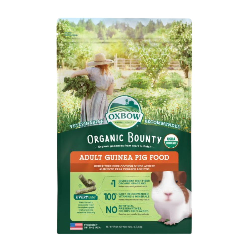 Oxbow Organic Bounty Adult Guinea Pig Food With Organic Grass Hay | Top ...