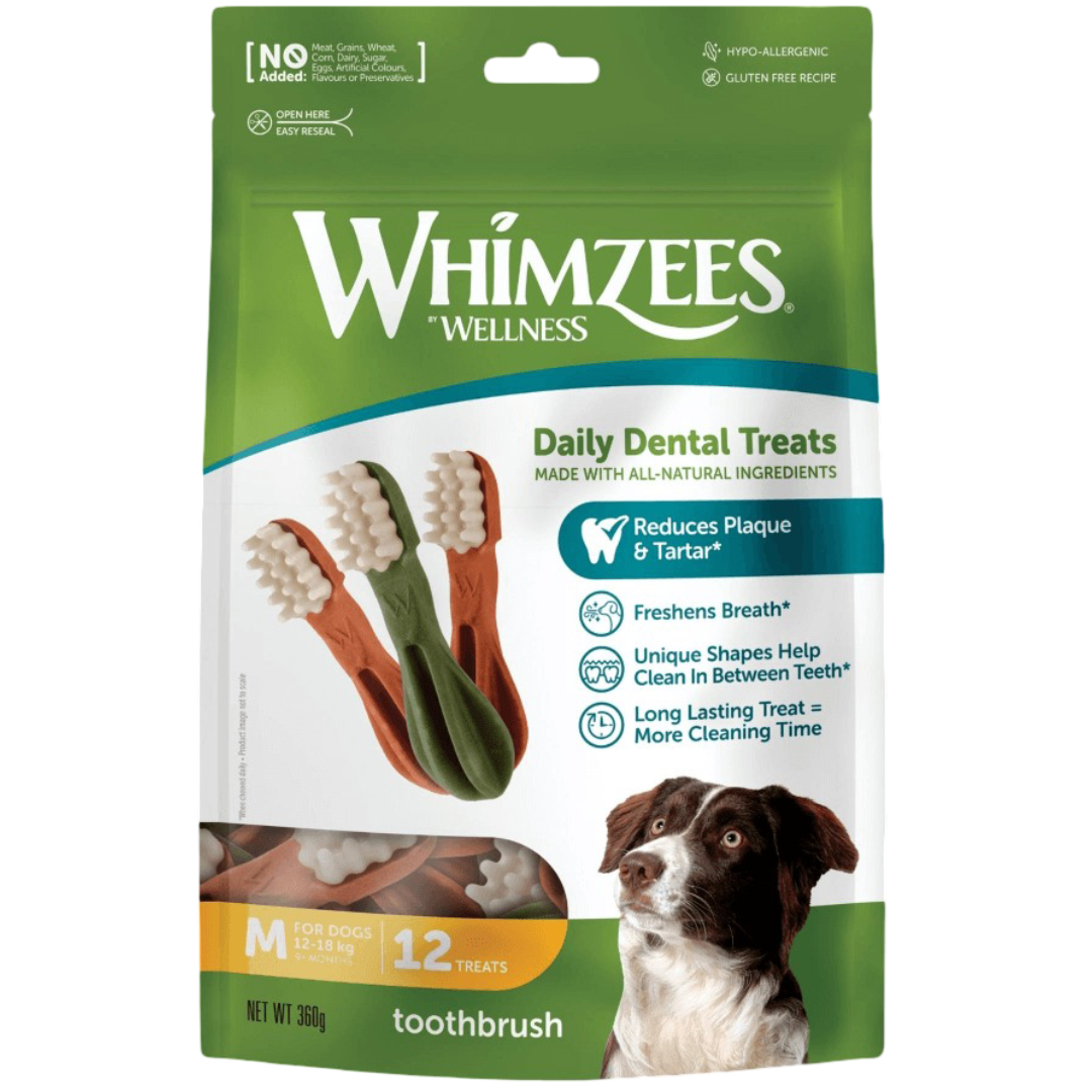 Whimzees Toothbrush Medium Dental Dog Treats | Top dogs on price | Pet ...